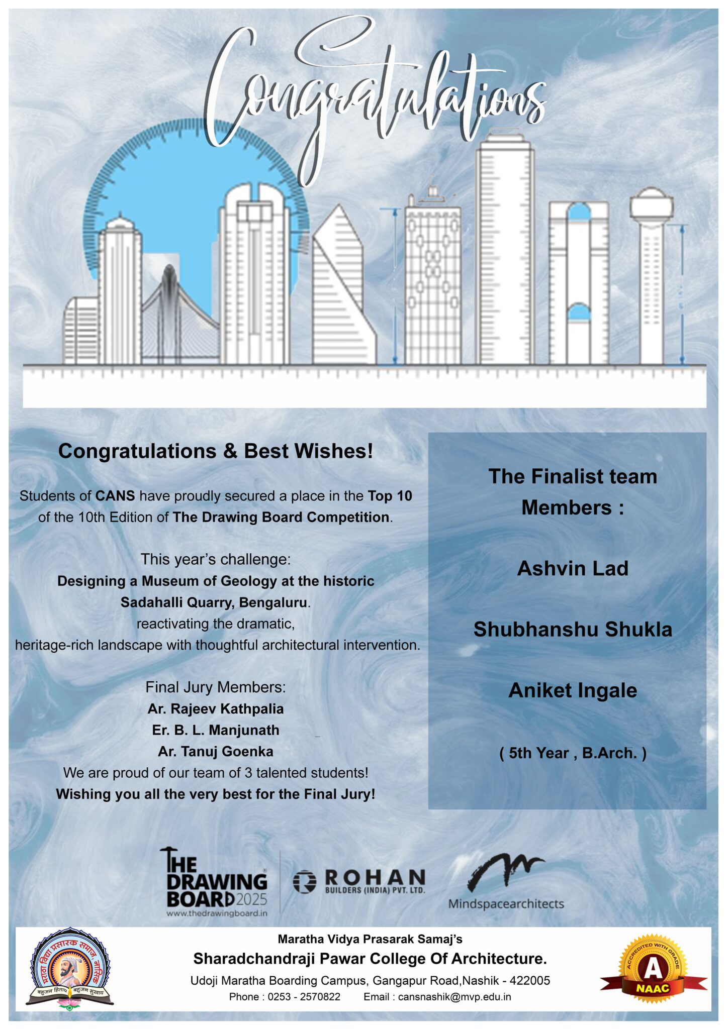 “Congratulations” Drawing Board Competition – MVP Samaj's ...